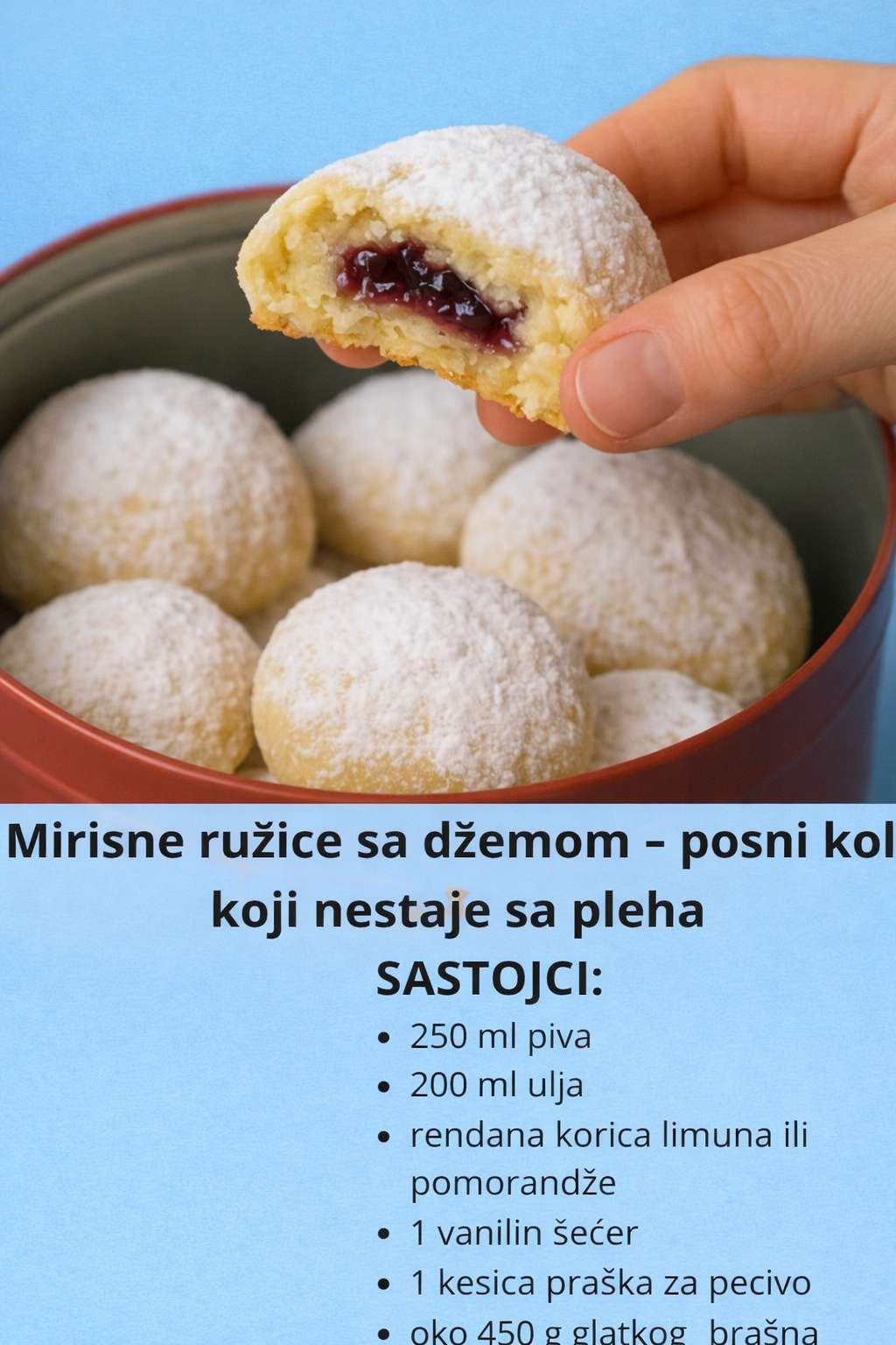 Mirisne ružice sa džemom – posni kolač koji nestaje sa pleha - Prirodni ...